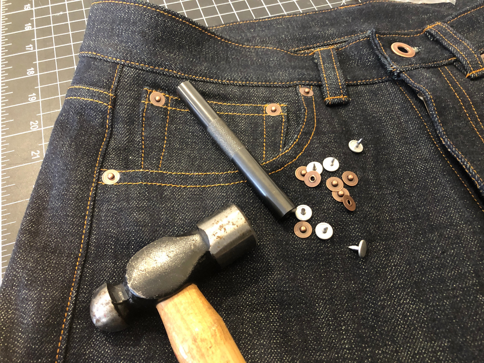 Amazon.com: Tool for Jeans Rivets,AP-63B Tool-Set with 24 Rivets. (CP ...