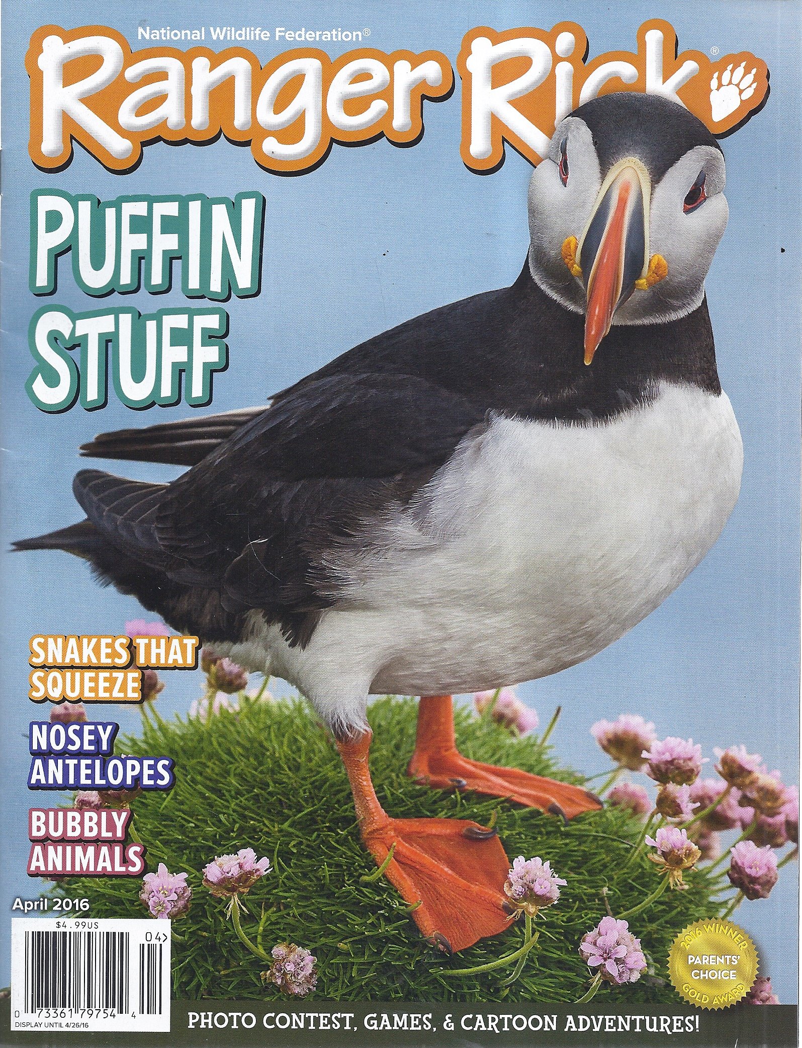 Ranger Rick Magazine (April 2016 - Cover: Atlantic Puffin): Amazon.com ...