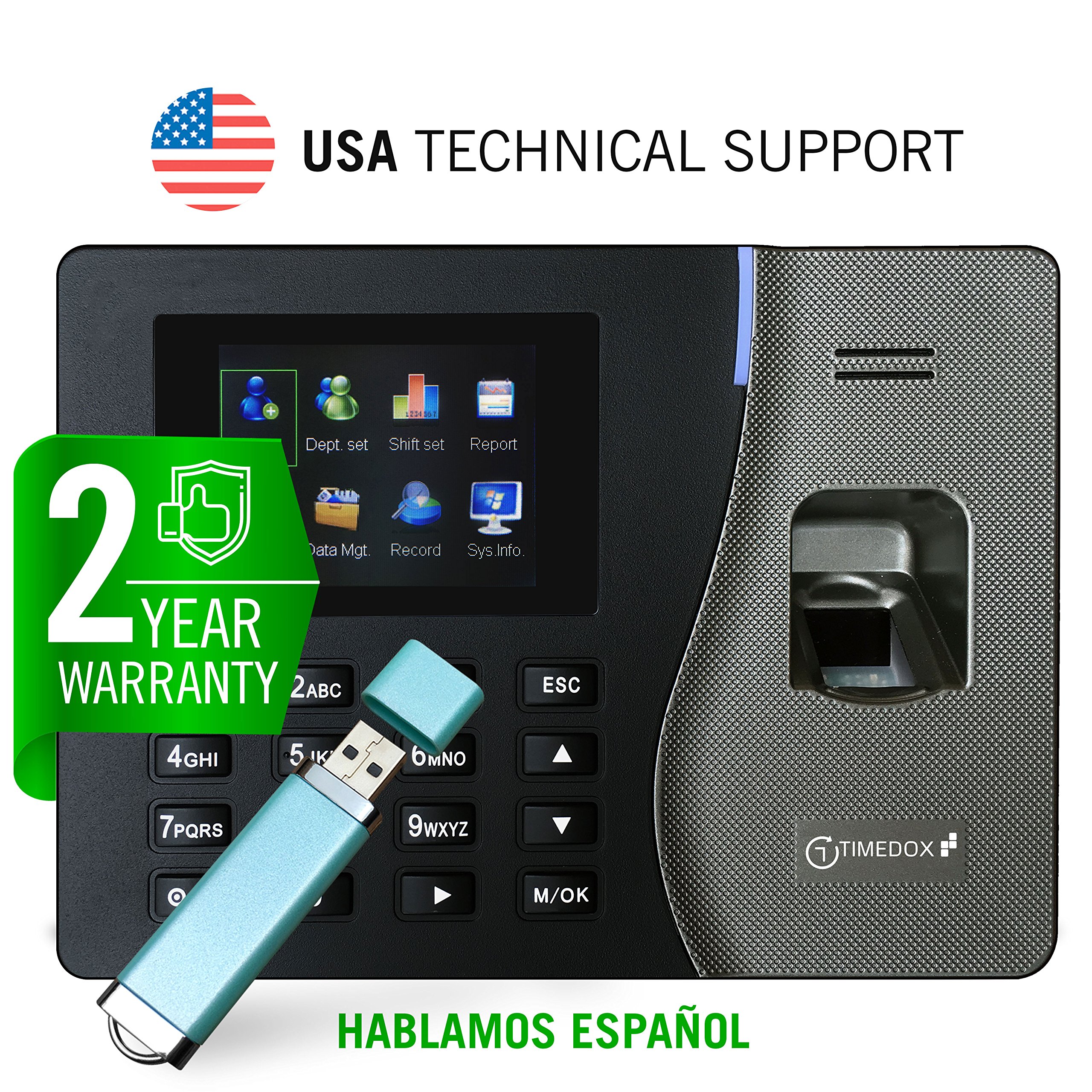 Buy Timedox Silver Plus Biometric Fingerprint Time Clock for Employees ...