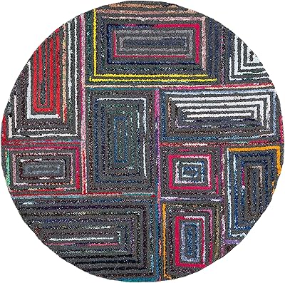 Amazon.com: KALERA Music CD Disc Shape Area Rug, Multicolor, 5'3" x 5'3 ...