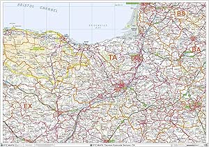 Amazon.com: XYZ Maps Taunton - TA - Postcode Wall Map - 47" x 33.25 ...