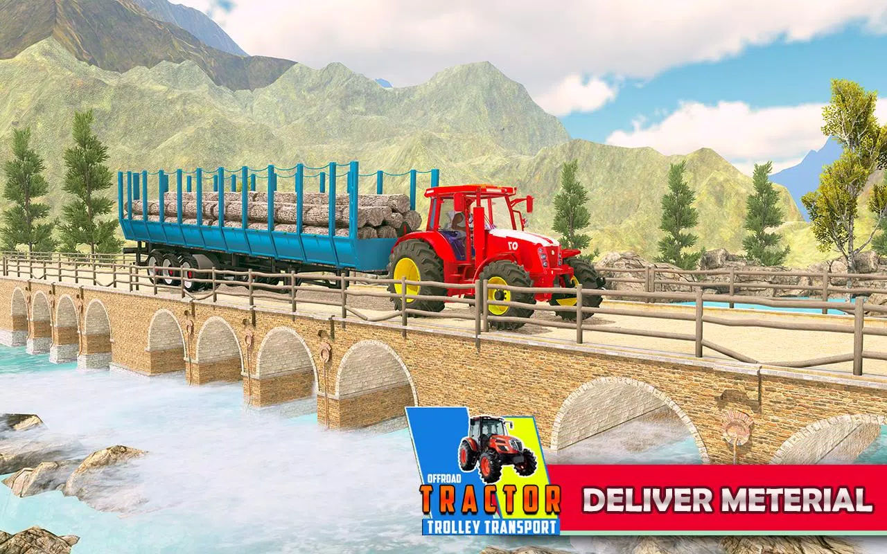 Tractor Trolley Cargo Transport Game: Offroad Large Rear Wheels Farming ...
