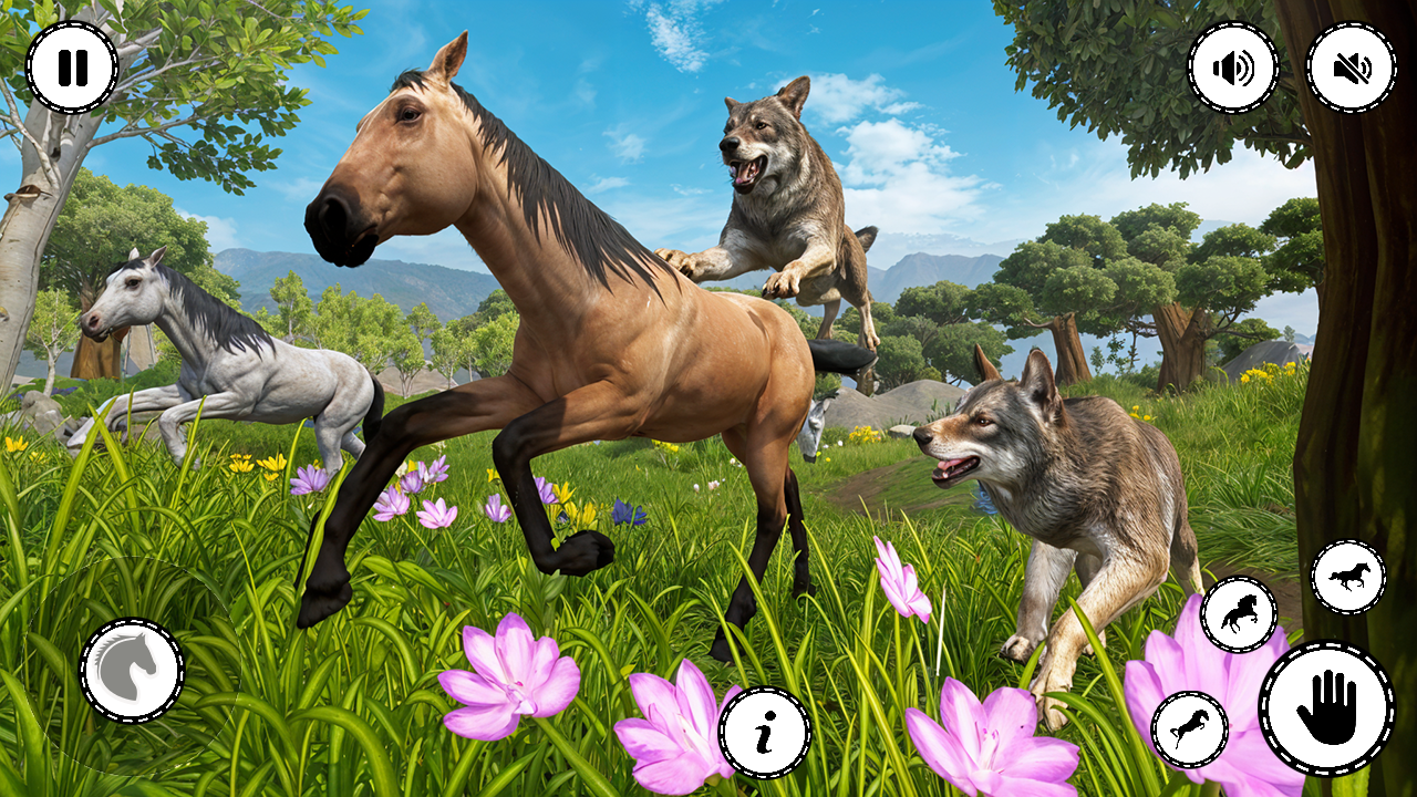 Realistisches Wildpferde-Tier-Simulator-Spiel – Open-World-Pferdespiele ...