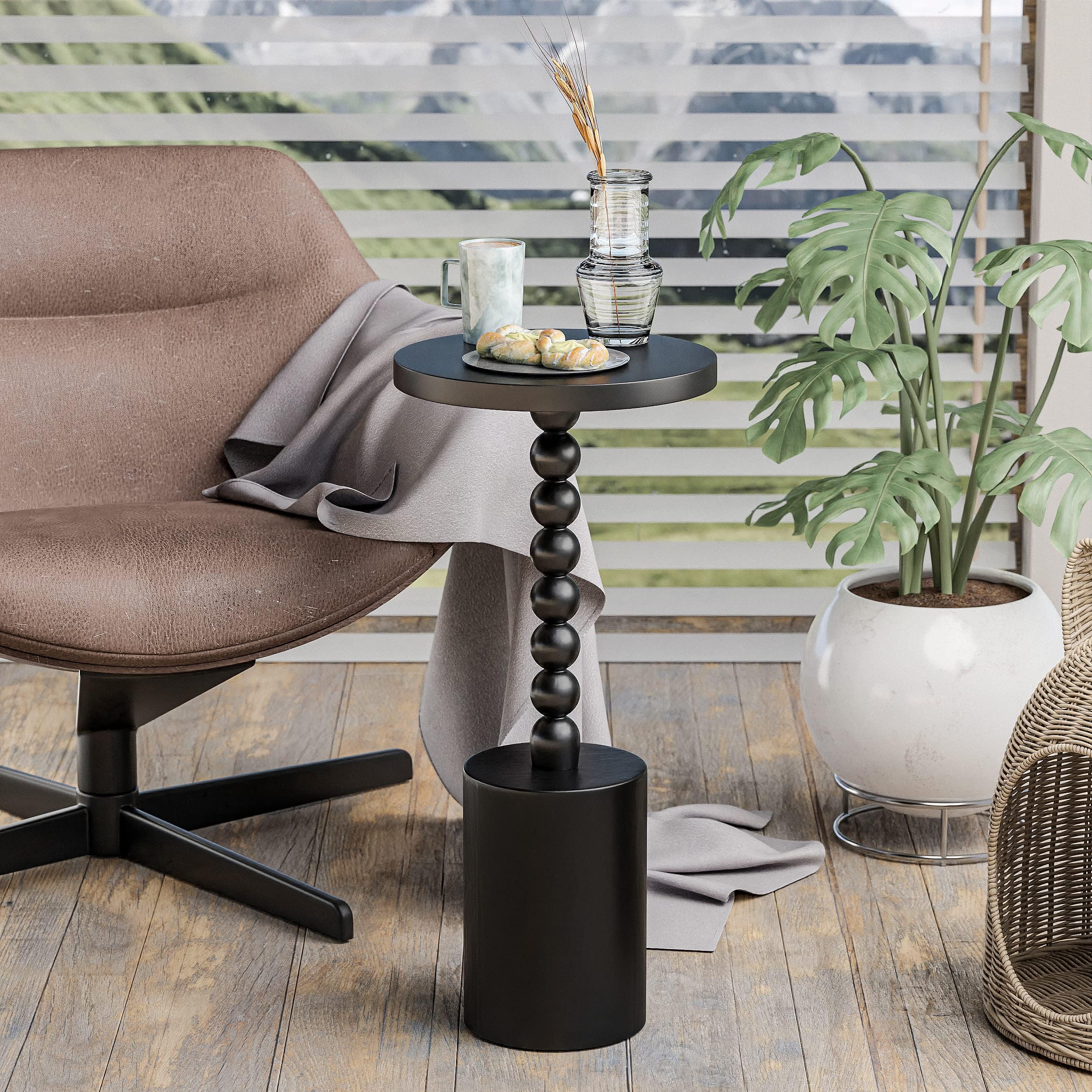 Amazon.com: Pedestal Side Table, Drink Table, Small End Table, Martini ...