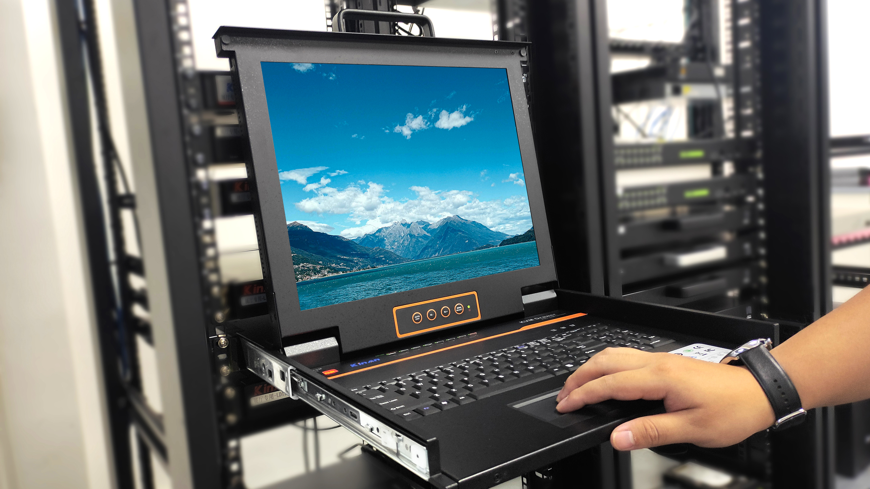 Watch 1U 8-Port VGA Rack Mount KVM Console with 17'' LCD Monitor on ...