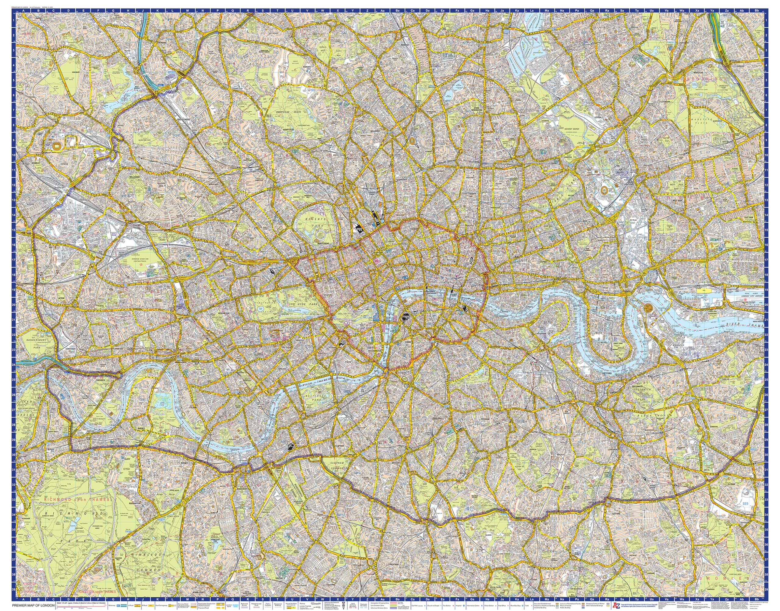 London A Z Wall Map Premier Edition Wall Map London | Desertcart Kenya