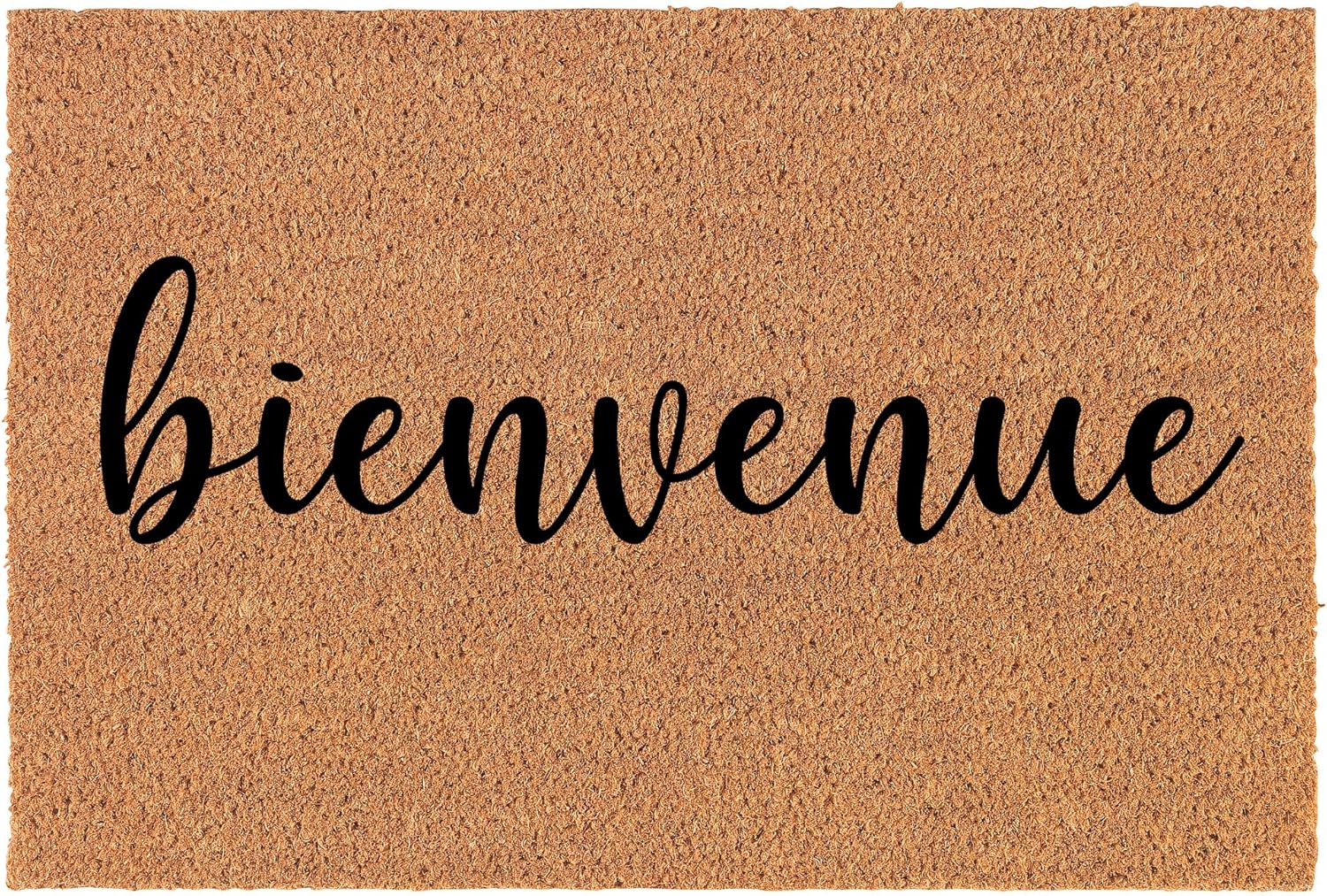 Amazon.com: Welcome Doormat Coco Coir Door Mat Gift Bienvenue French ...