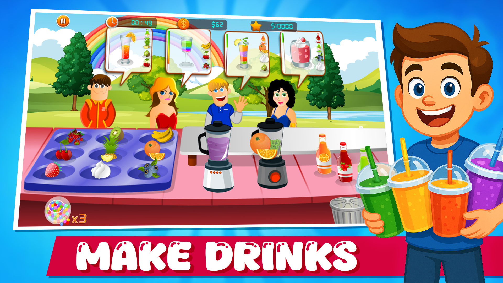 Smoothie Fruit Juice Maker Game Juice Shop - 3d Blender & Summer Juice ...