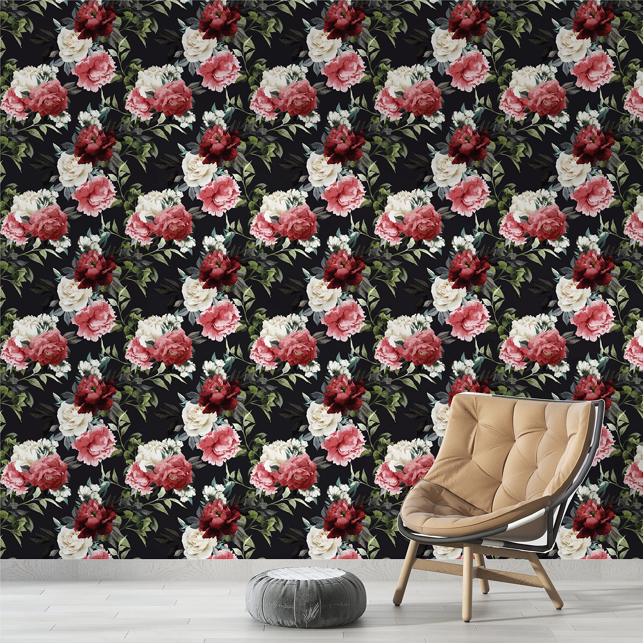 Black Vintage Rose Wallpaper