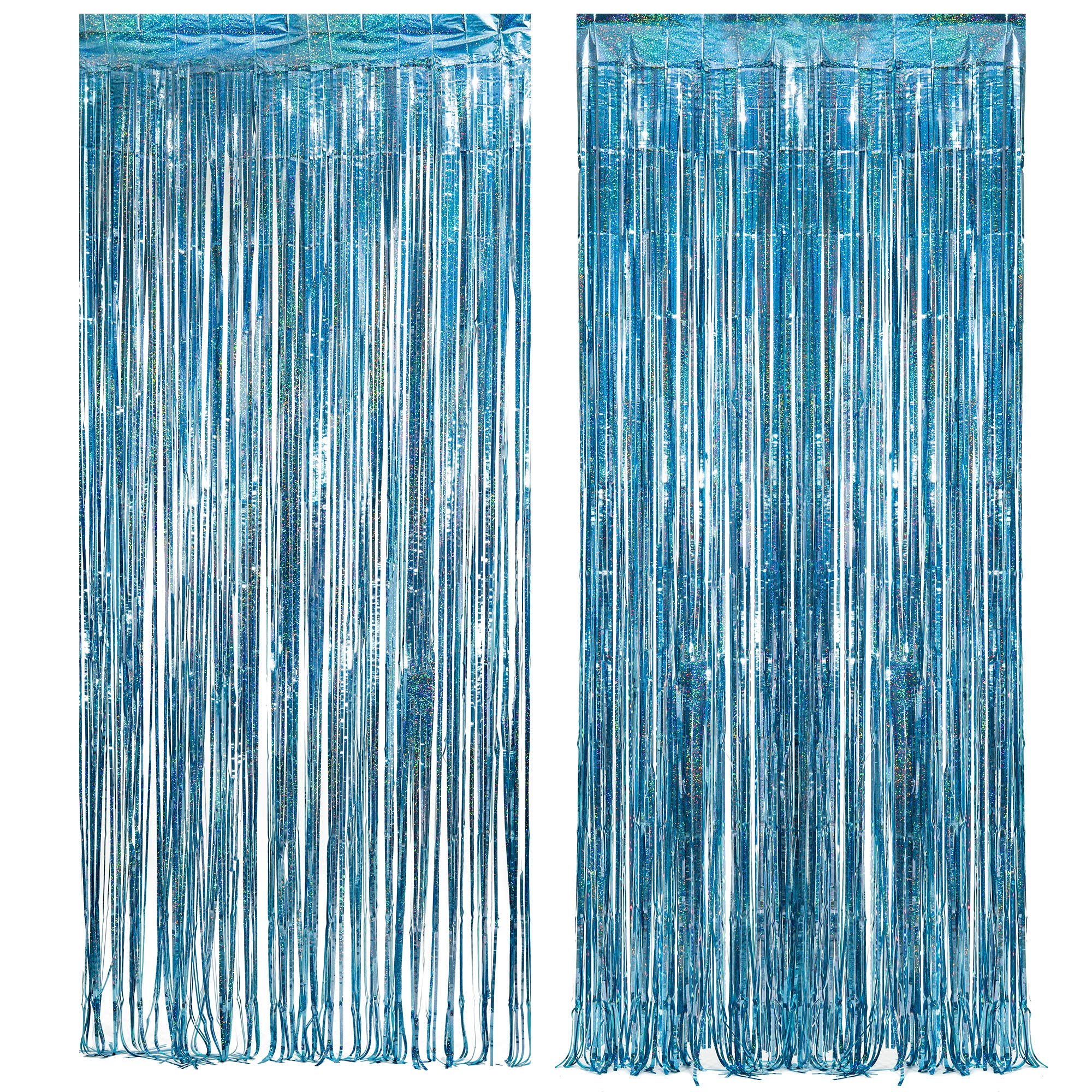 Buy Blue Tinsel Curtain Party Backdrop - GREATRIL Foil Curtain ...