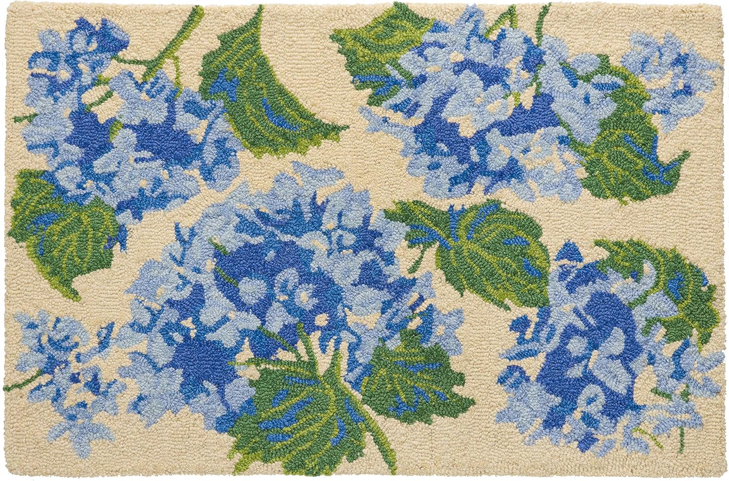 Amazon.com: HF by LT Hydrangeas Rug, 24 x 36 inches, Hand-Hooked 100% ...
