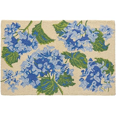 Amazon.com: Blue Hydrangeas Indoor Outdoor Polypropylene Area Rug 24 x ...