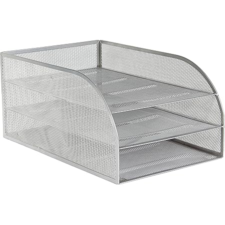 EasyPAG 3 Tier A4 Mesh in Tray Office Desk Tidy File Holder Document ...