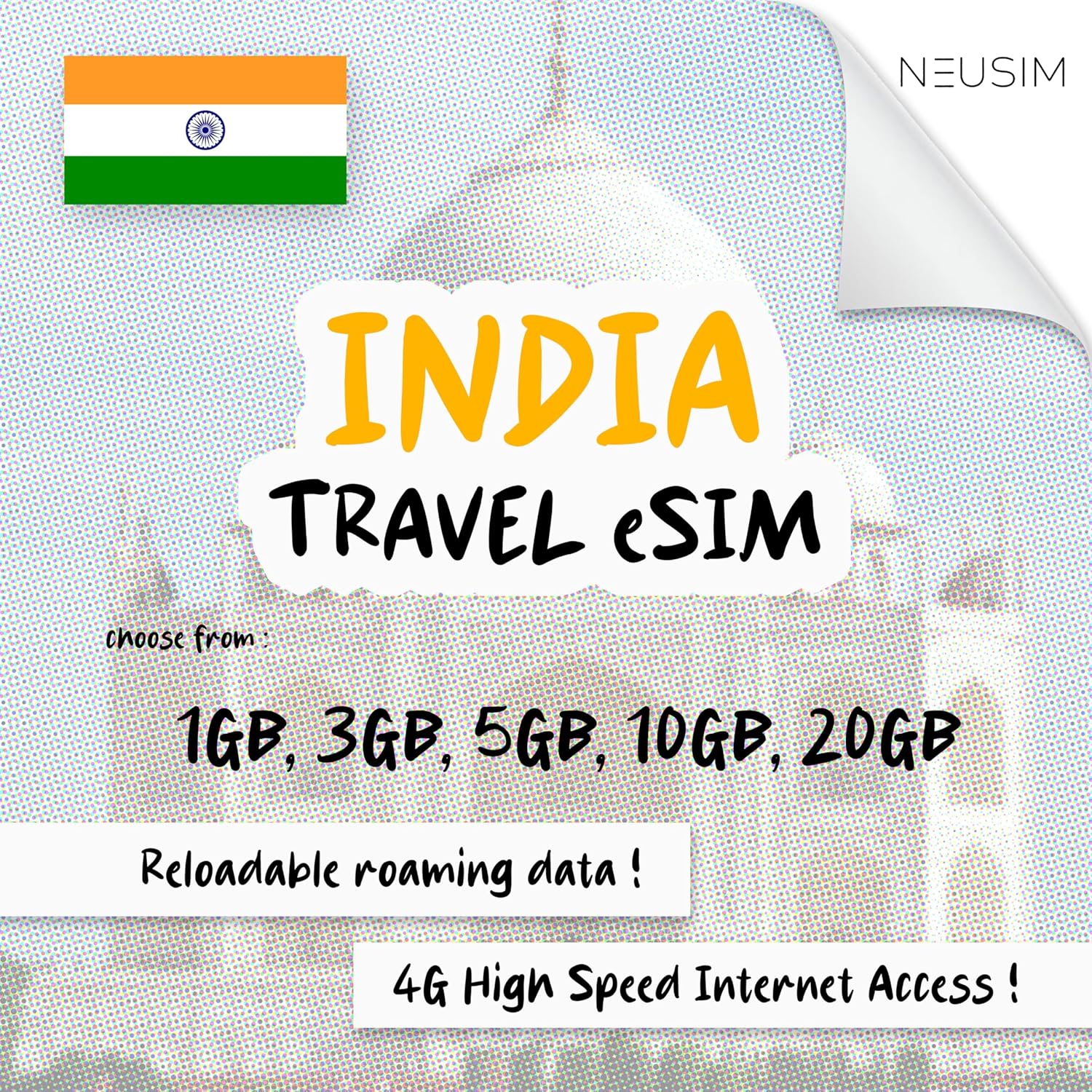 NeuSIM India eSIM 1-20GB Data | Same Day DELIVERY! (5GB for 30 Days) : Amazon.ca: Electronics