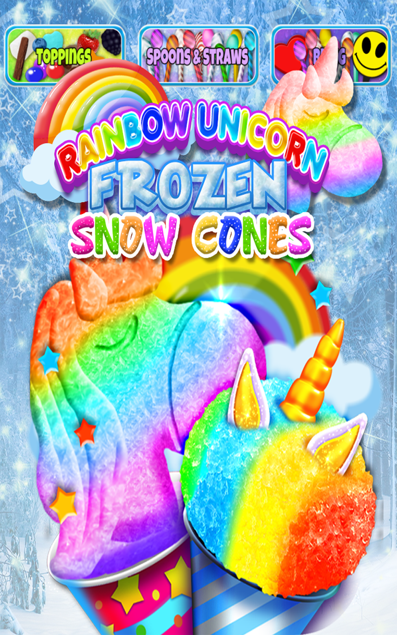 Rainbow Unicorn Snowcones - Kids Frozen Candy Dessert Games FREE - App ...