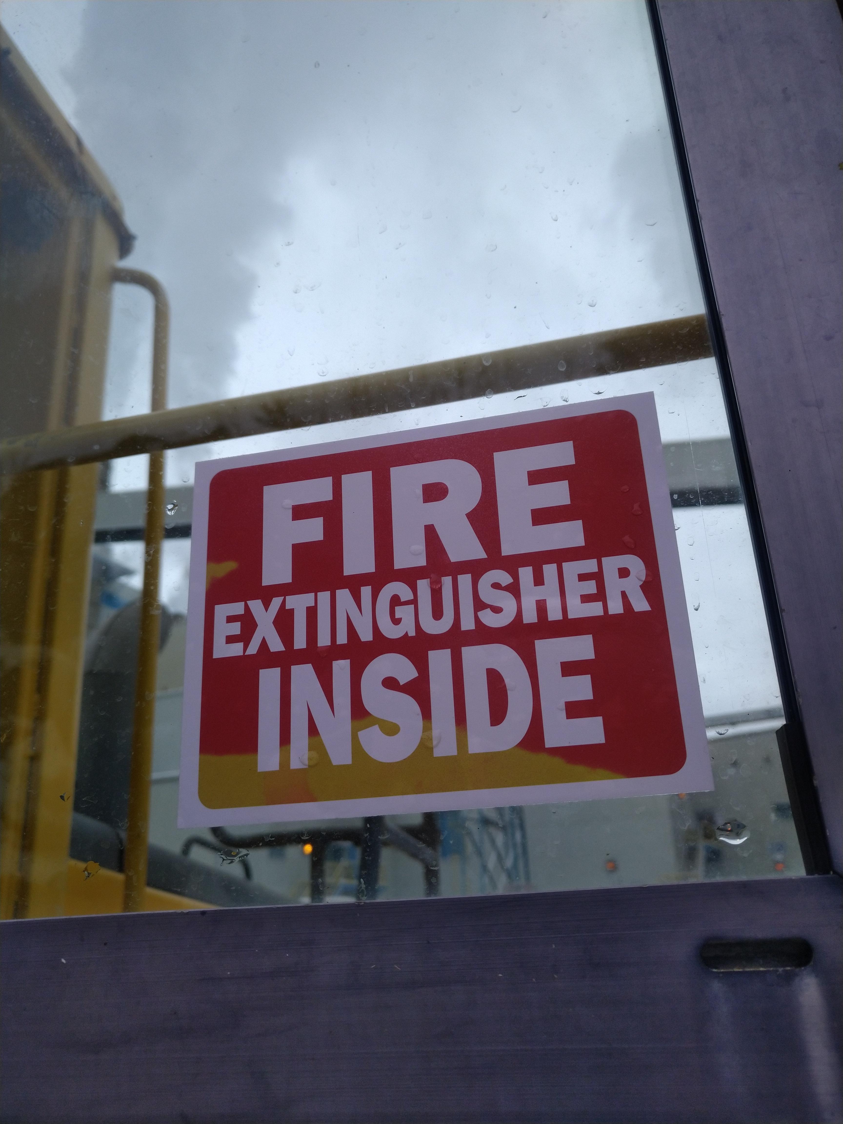 ASSURED SIGNS Fire Extinguisher Inside Sticker Sign - Safety Signs - 5 ...