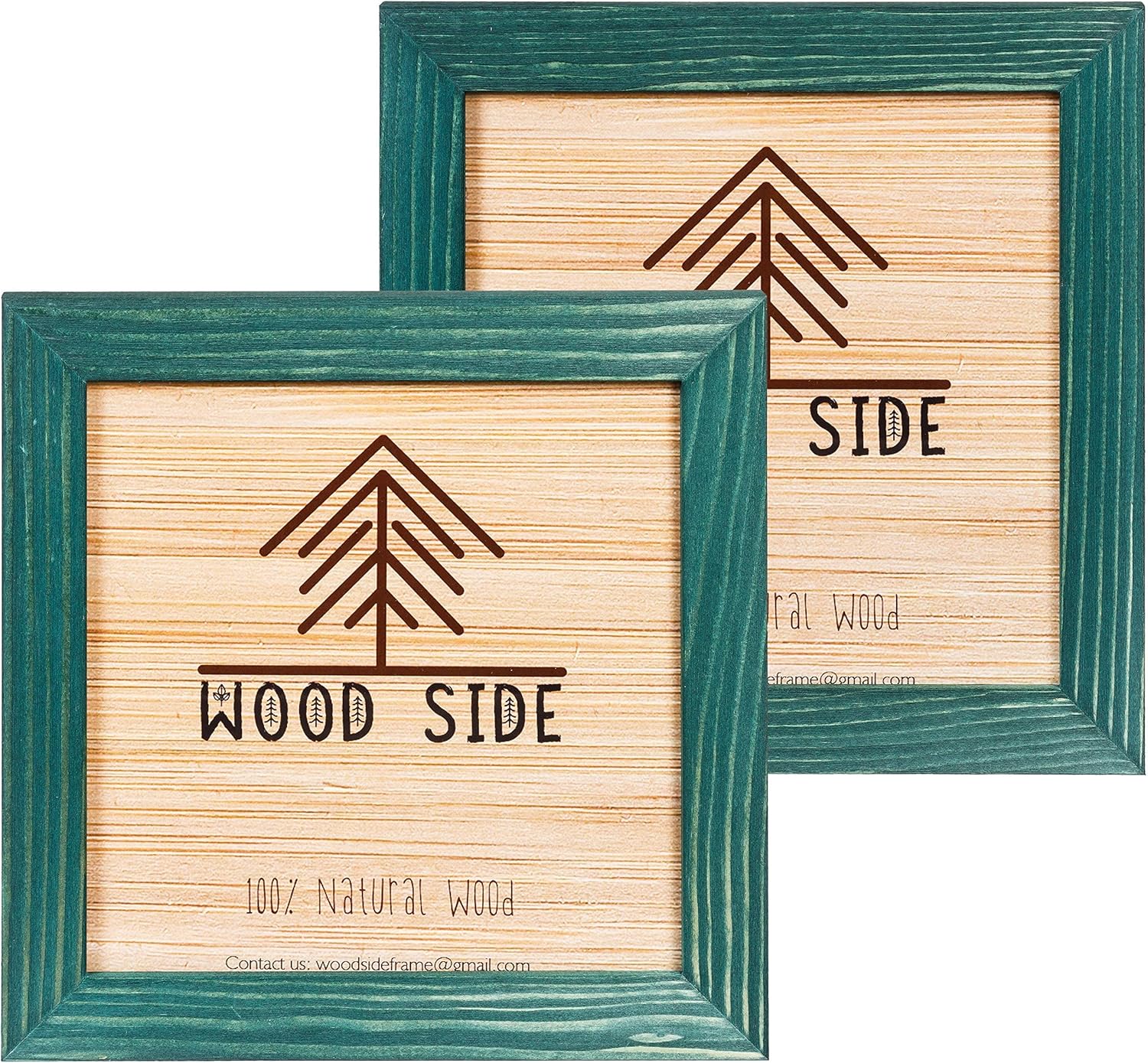 Amazon.com: Rustic Wooden Square Picture Frames 8x8 - Set of 2 - 100% ...