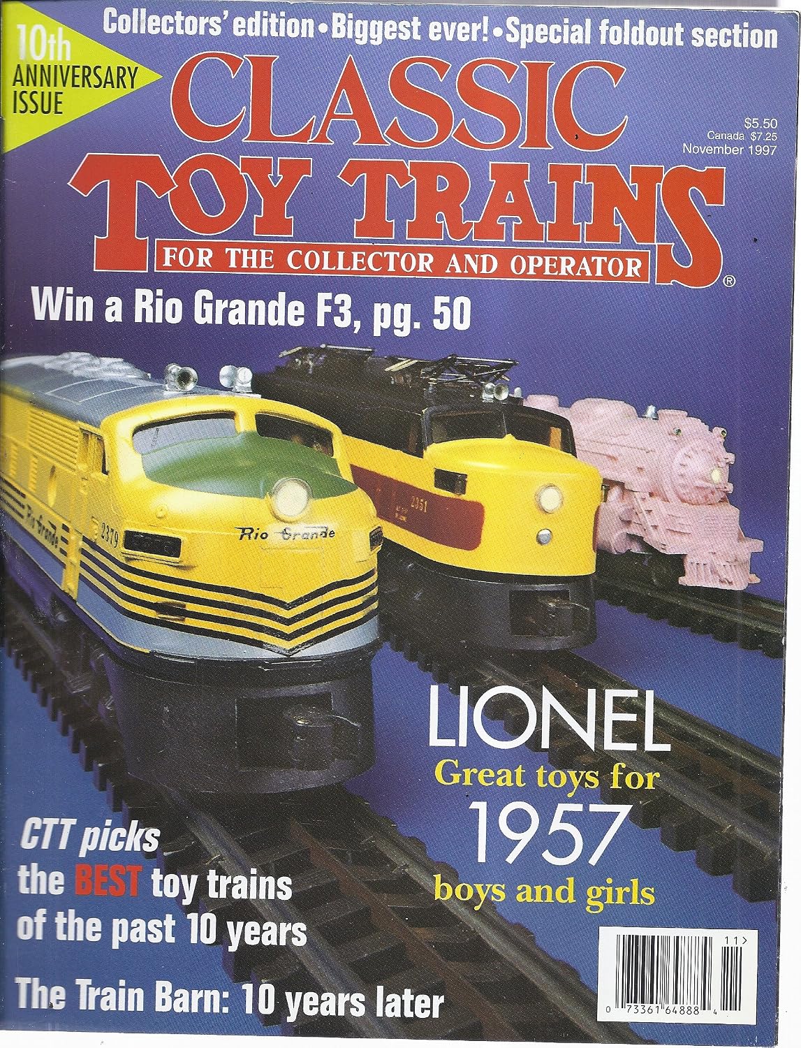 Classic Toy Trains Magazine (10th Anniversary Issue - November 1997 ...