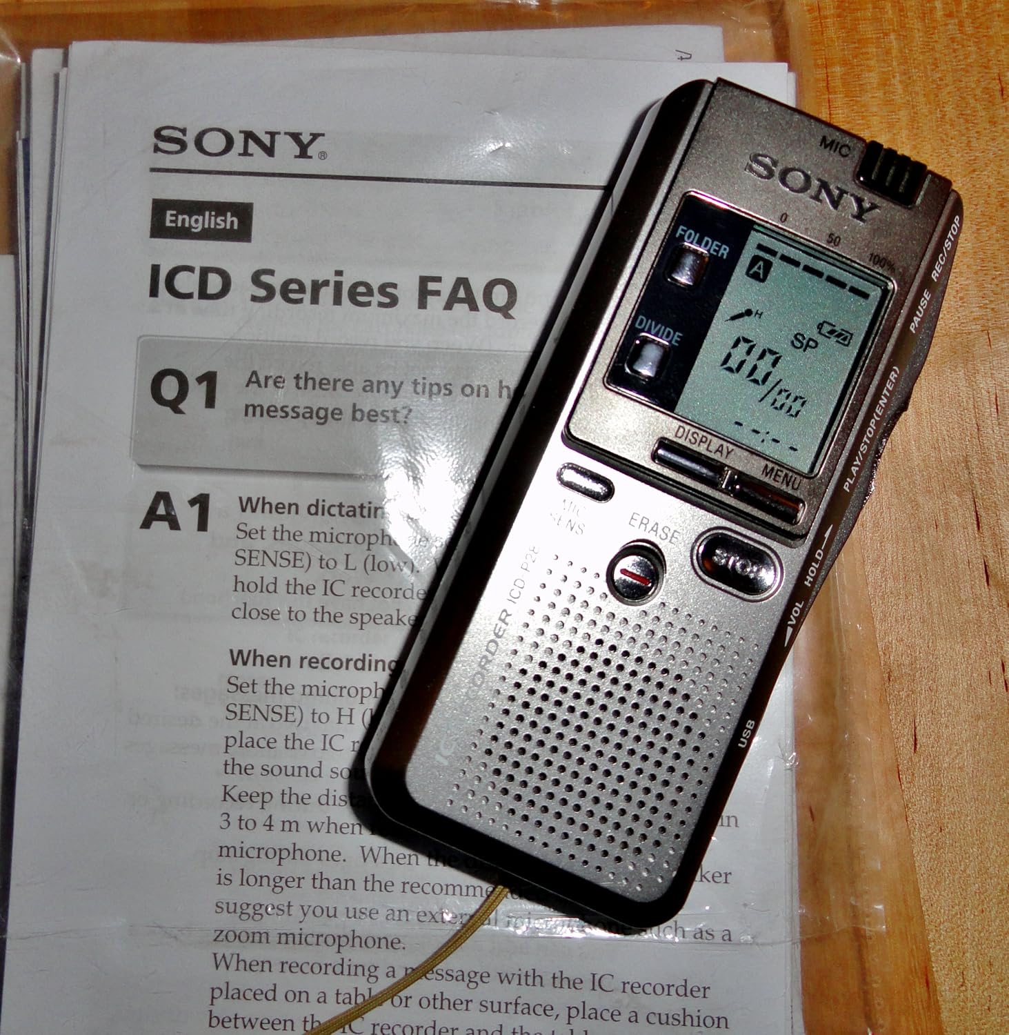 Sony ICD-P28 Digital Dictation Machine : Amazon.co.uk: Stationery ...