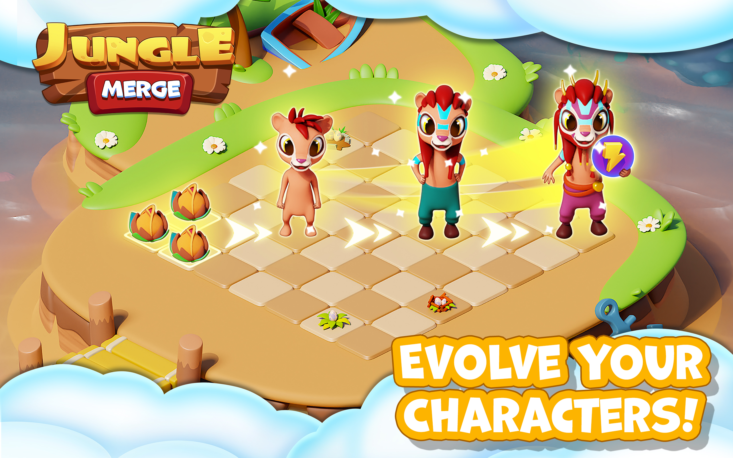 Jungle Merge - is a game about merging animals on magical islands. Help ...