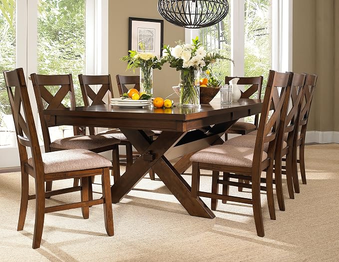 Amazon.com - Powell 9 Piece Wooden dining set - Table & Chair Sets