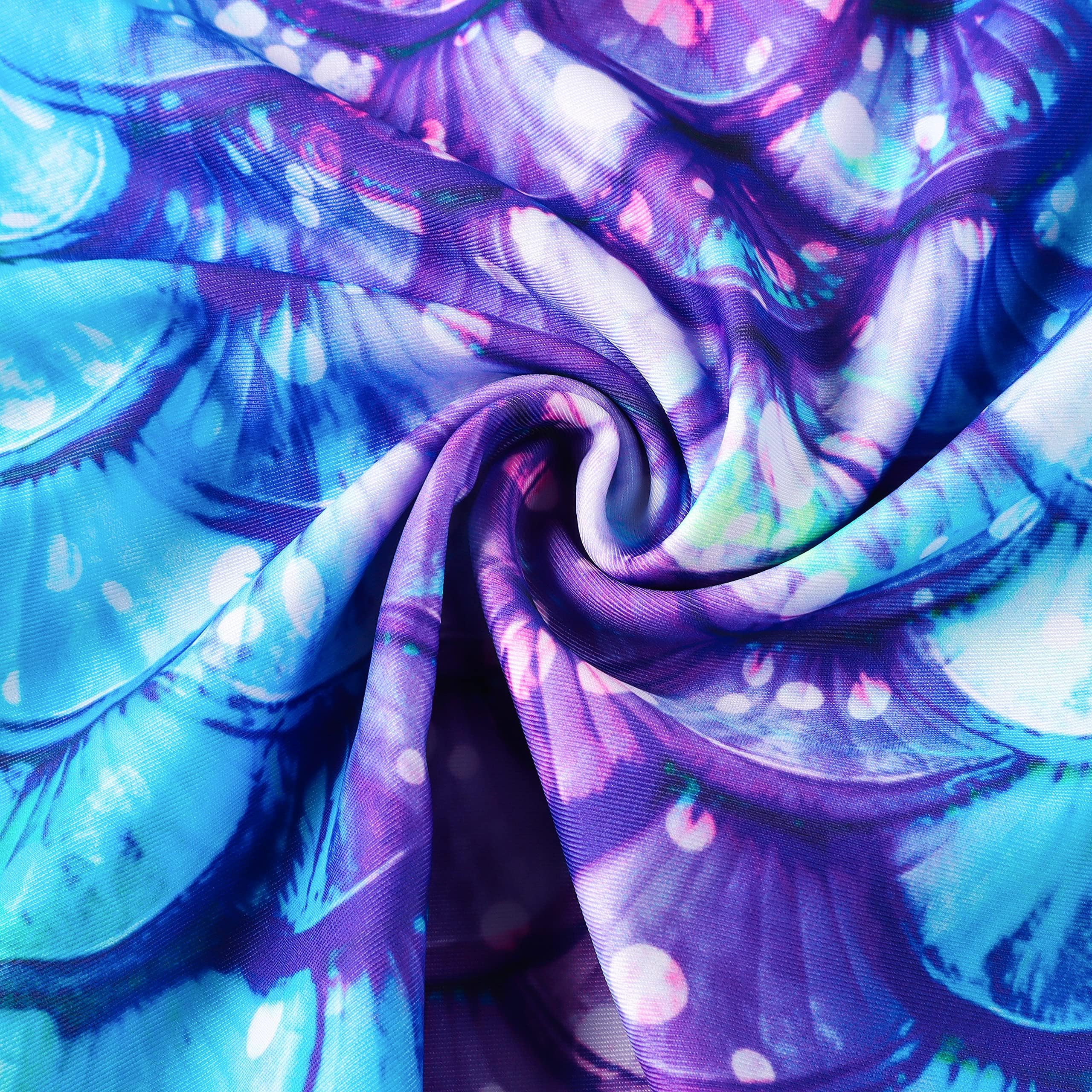 Snapklik.com : Girls Rash Guard Sets Blue Shiny Mermaid Long Sleeves ...