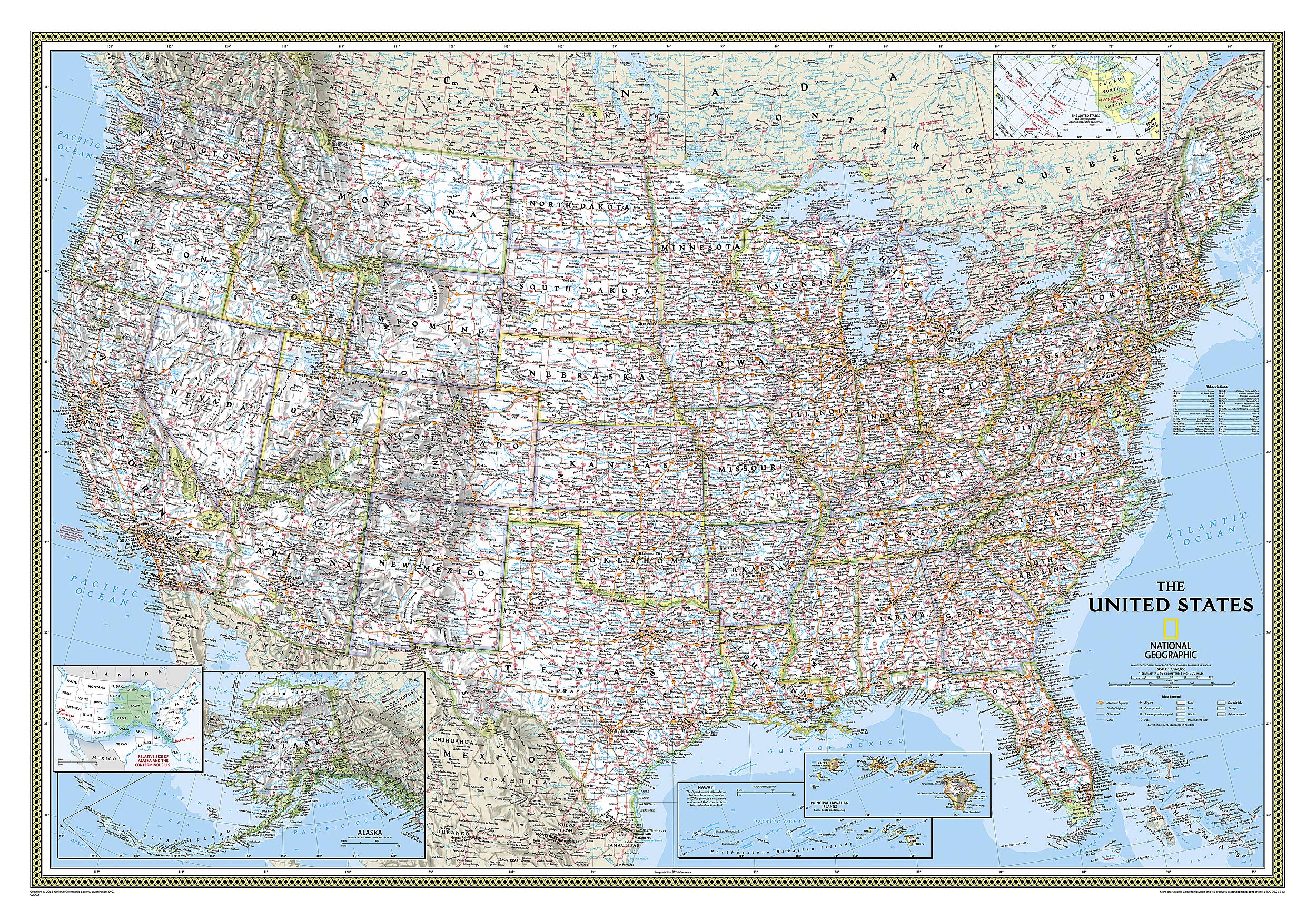 Snapklik.com : National Geographic: United States Classic Wall Map ...