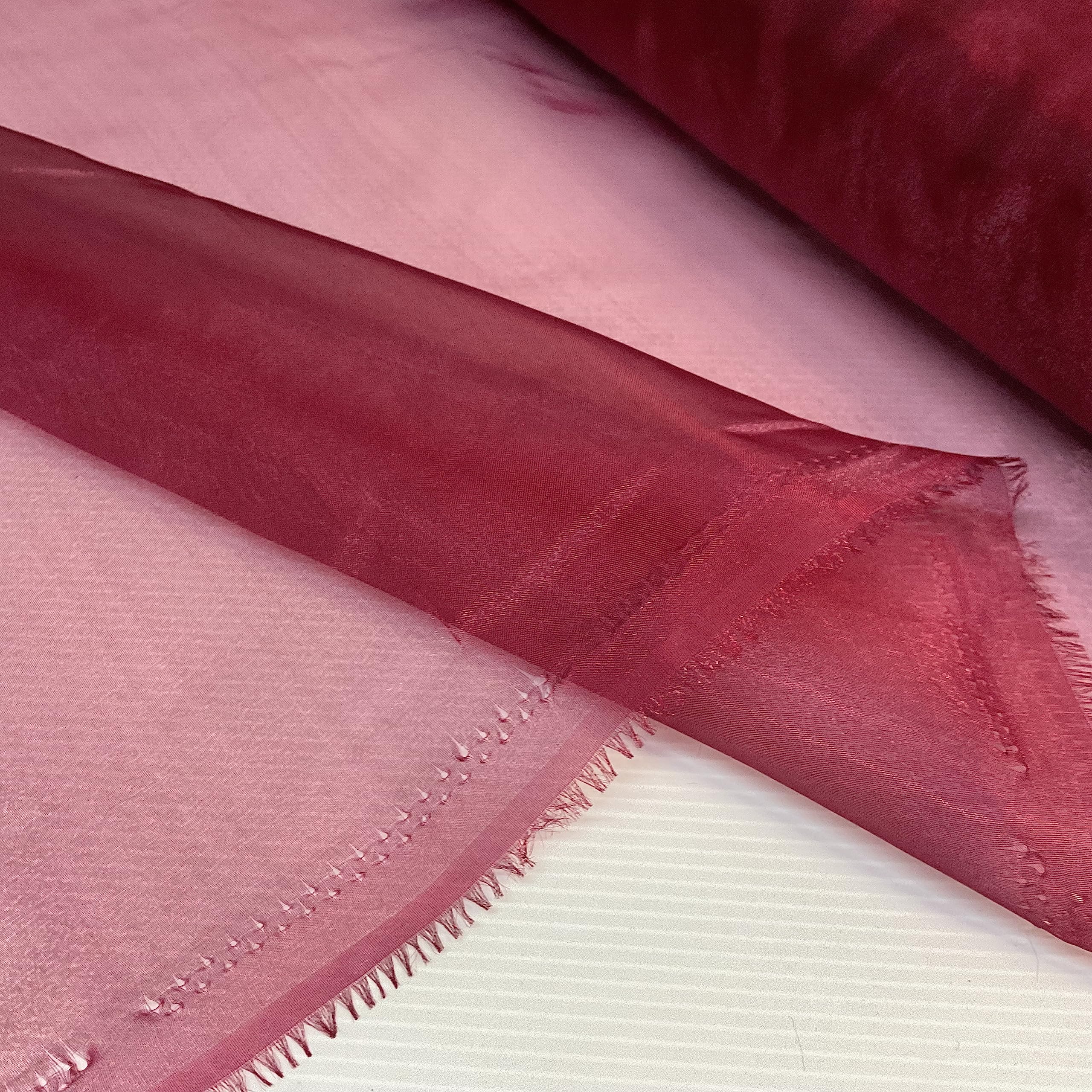 Maroon 5 Meter Pack Plain Sheer Lightweight Organza Voile Drape Curtain ...