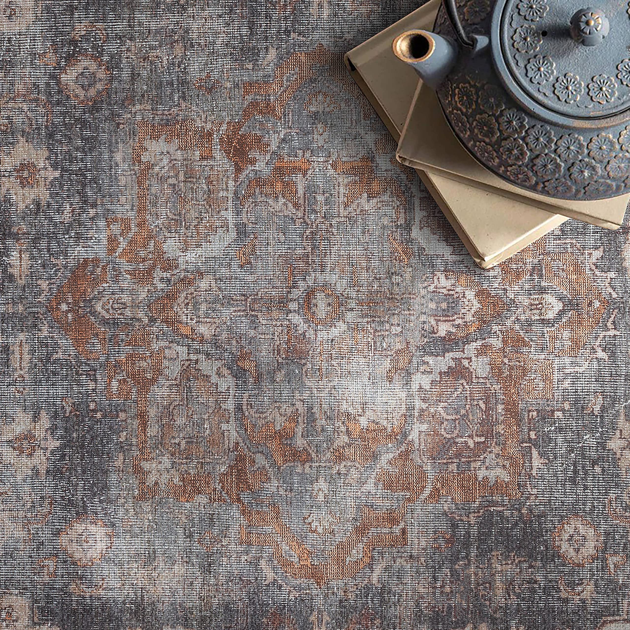 Adiva Rugs Machine Washable Area Rug with Non Slip Backing for Living ...