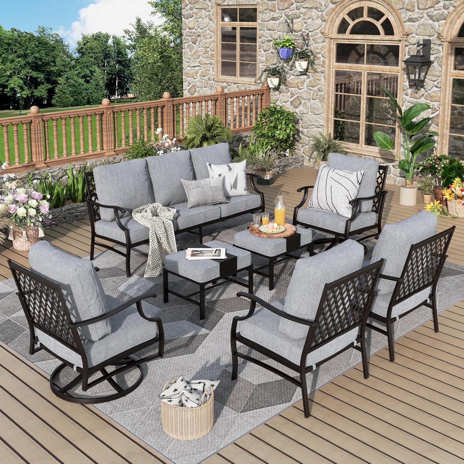 Amazon.com: MIXPATIO Patio Furniture Set 7 pcs, Outdoor Patio Furniture ...