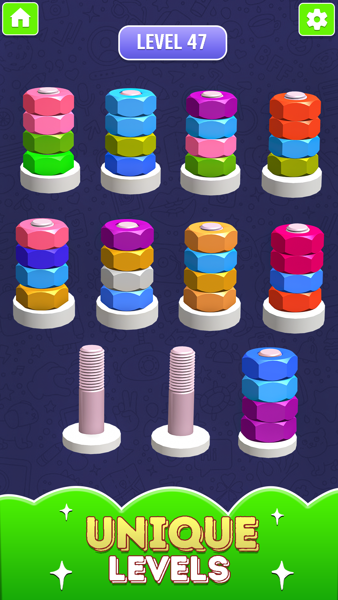 Nuts and Bolts Sort: Screw Sort Puzzle. Dive into Nut Sort 3D, the ...
