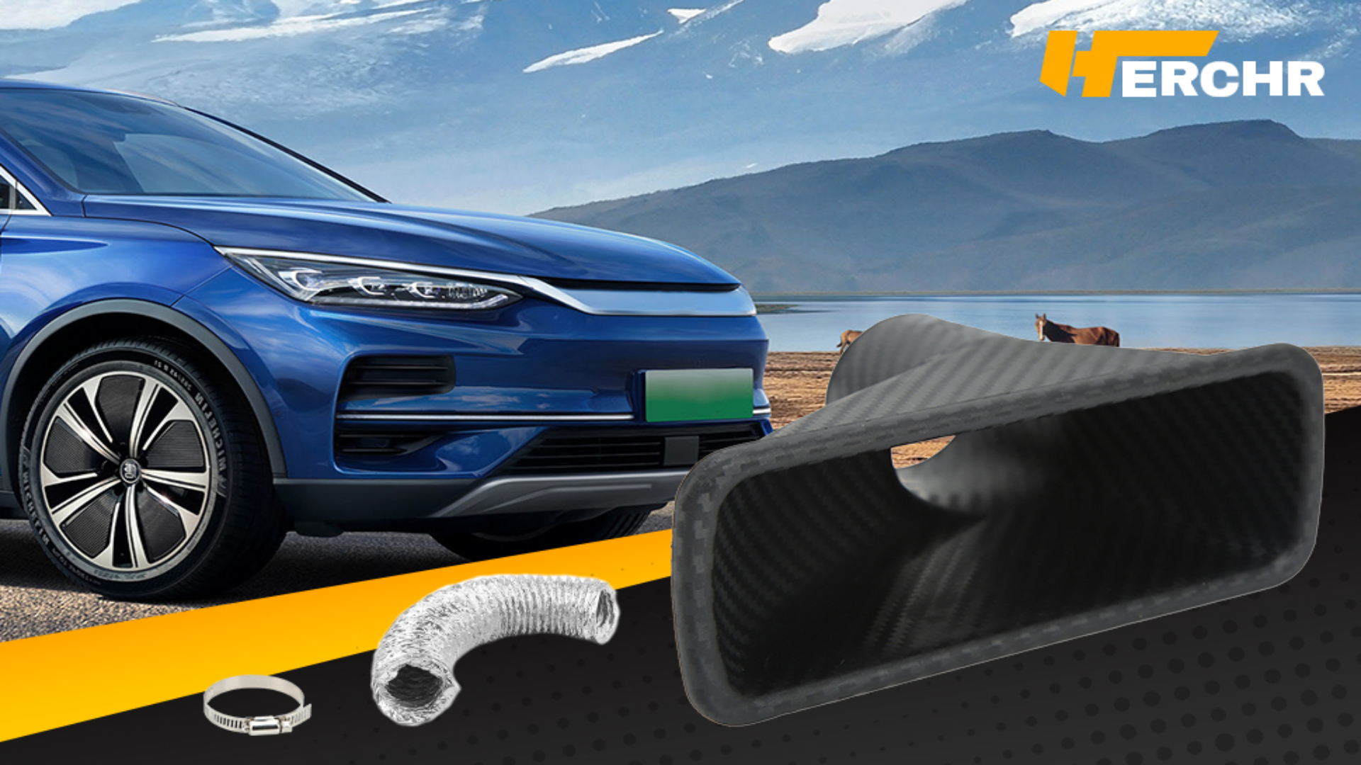 Cold Air Intake Universal ABS Car Air Duct – Front Bumper Cooling ...
