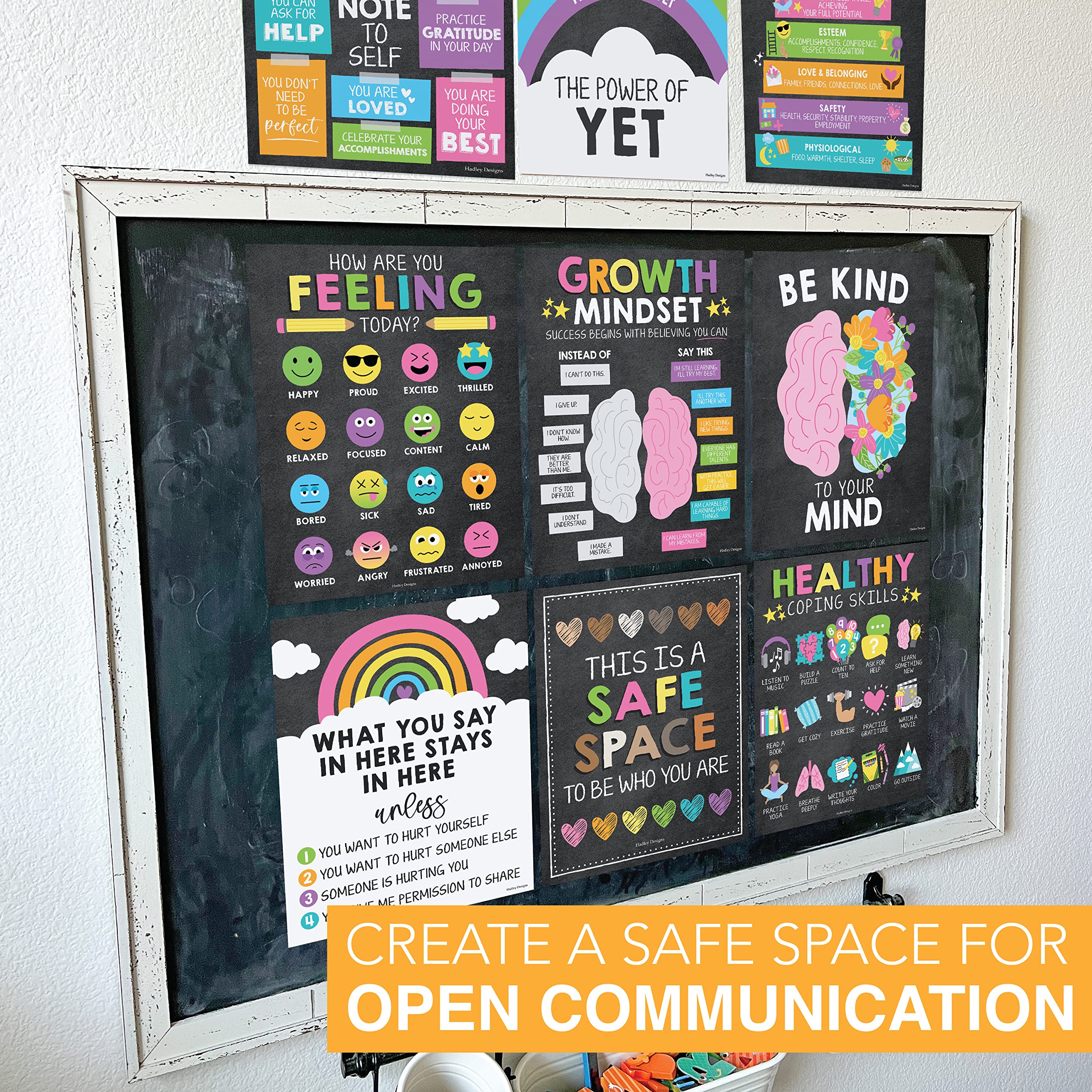 Busy Activity Cube Mental Health Posters Set - 12 PCS 11x14 Coping ...