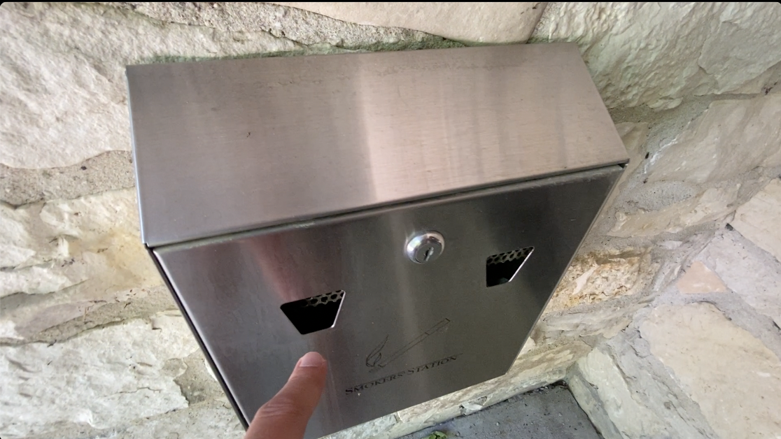 Watch Best Cigarette Disposal Unit? | Wall Mount Smoker's Station on ...