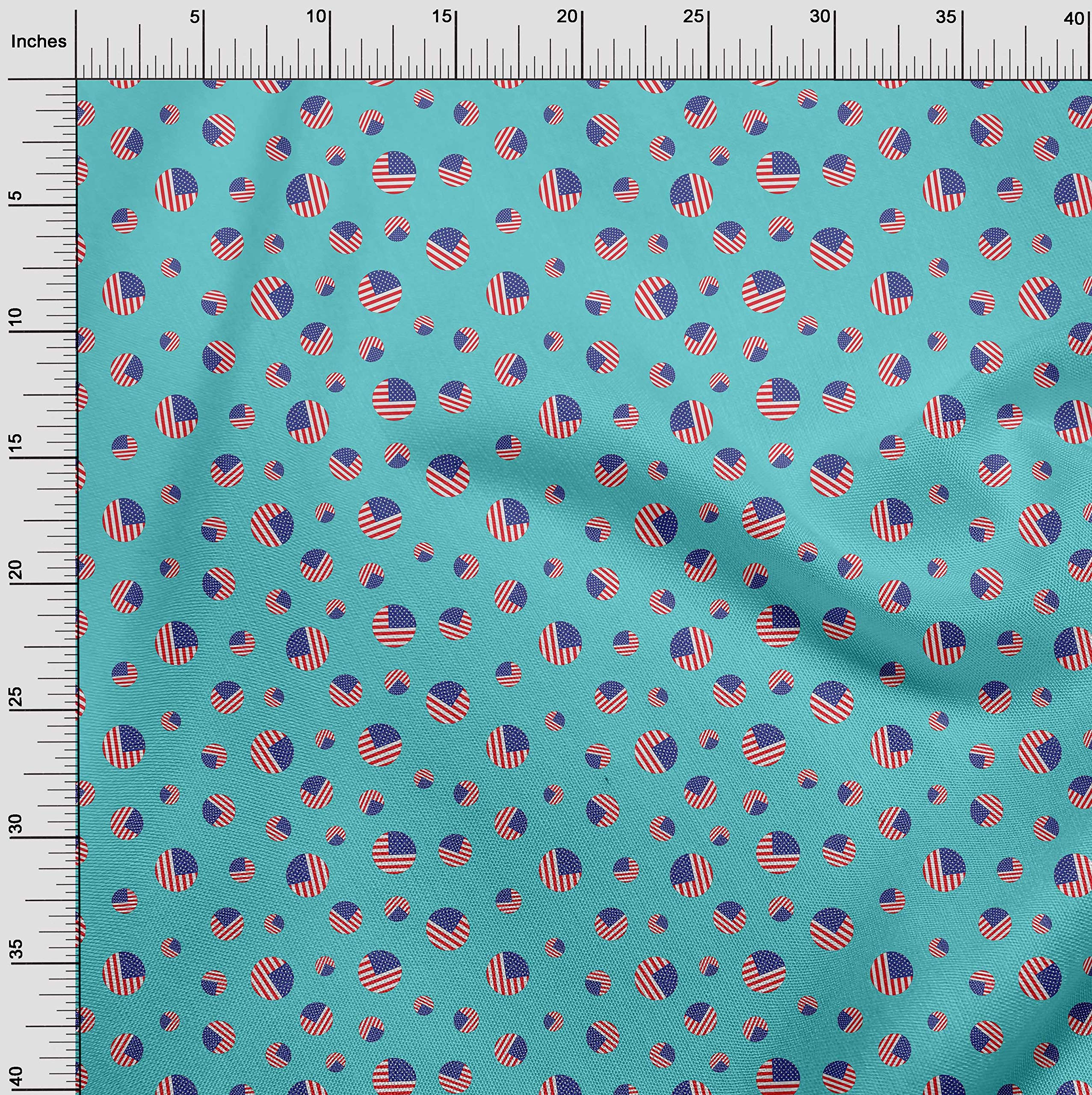 American Flag Fabric Silk