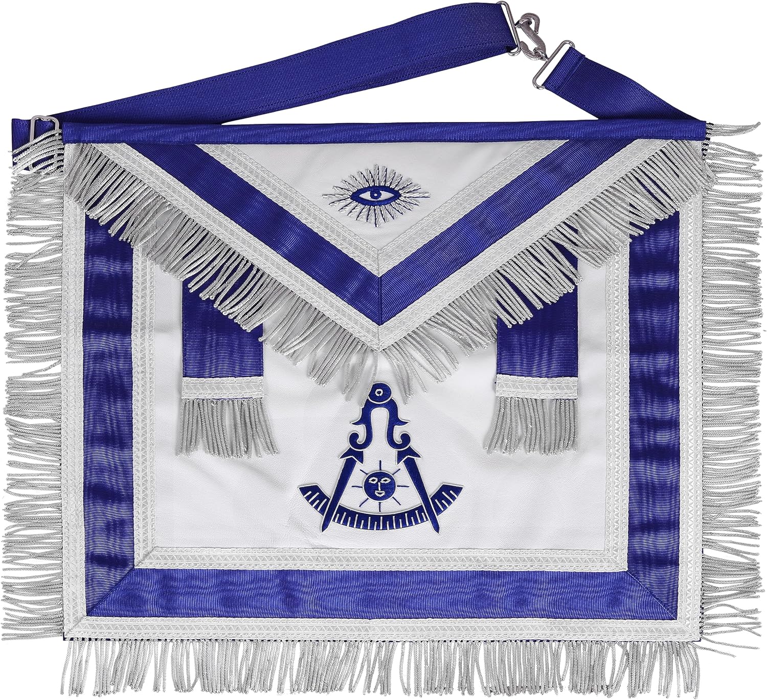 Amazon.com: MASONIC Blue Past Master 100% Lambskin Apron, Silver Past ...