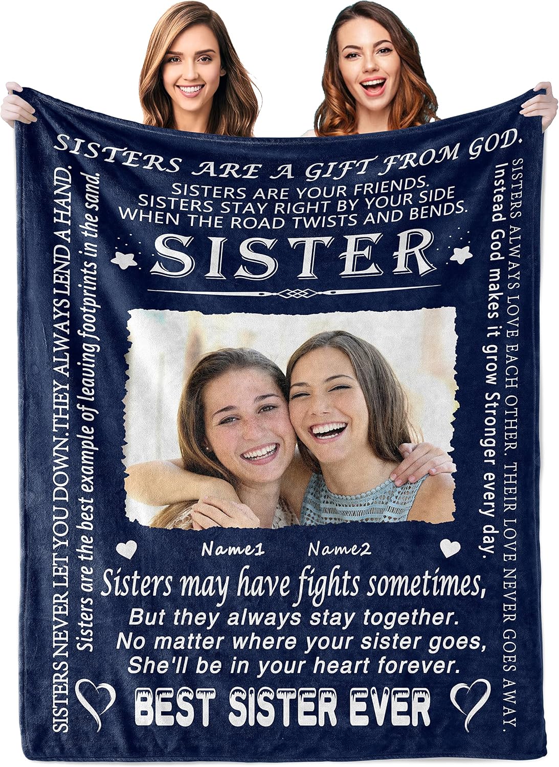 Amazon.com: Lcyawer Custom Blanket with Picture, Customized Sister ...
