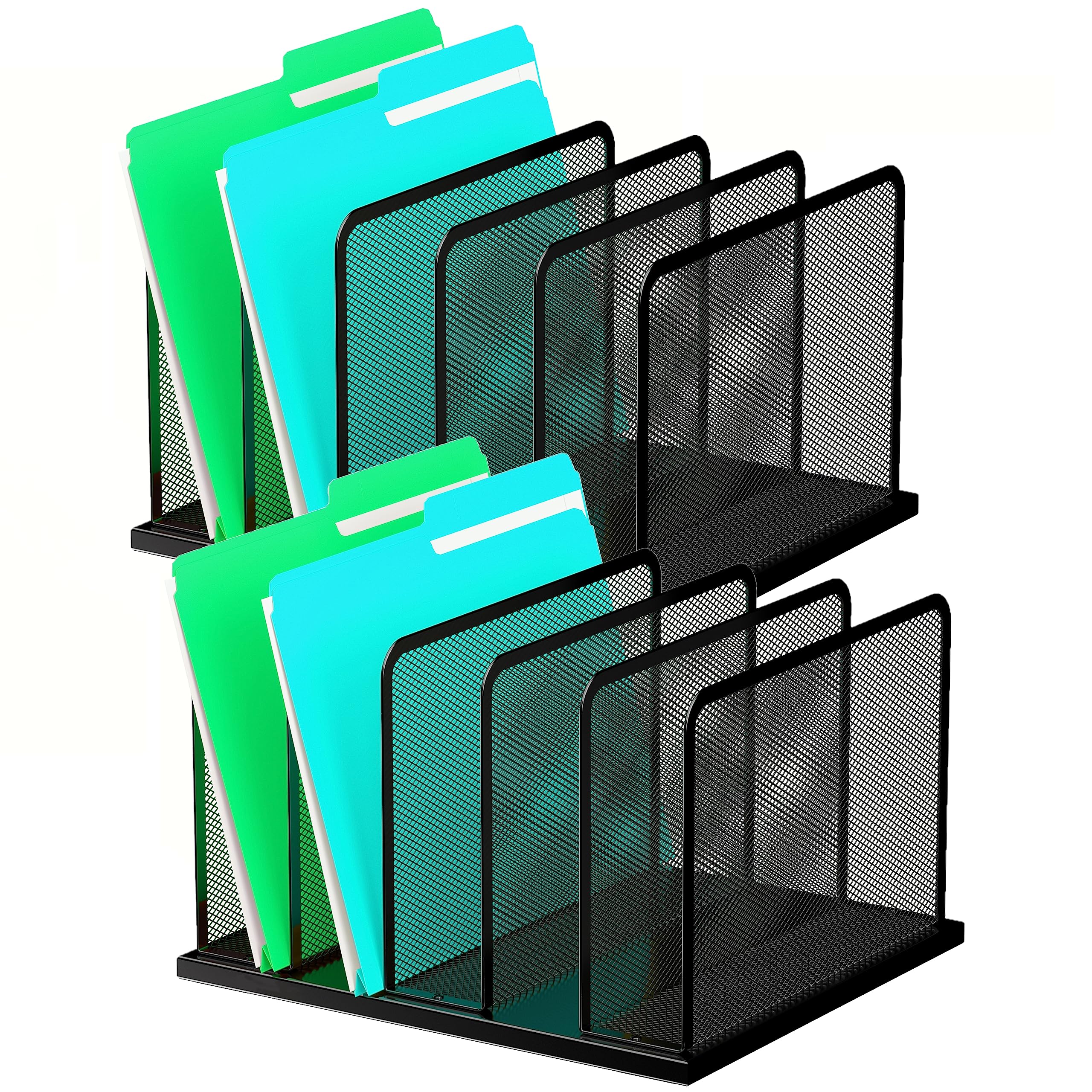 Snapklik.com : KuntineB Desk File Organizer 5 Upright Mesh Desktop Organizer File Sorter Office ...