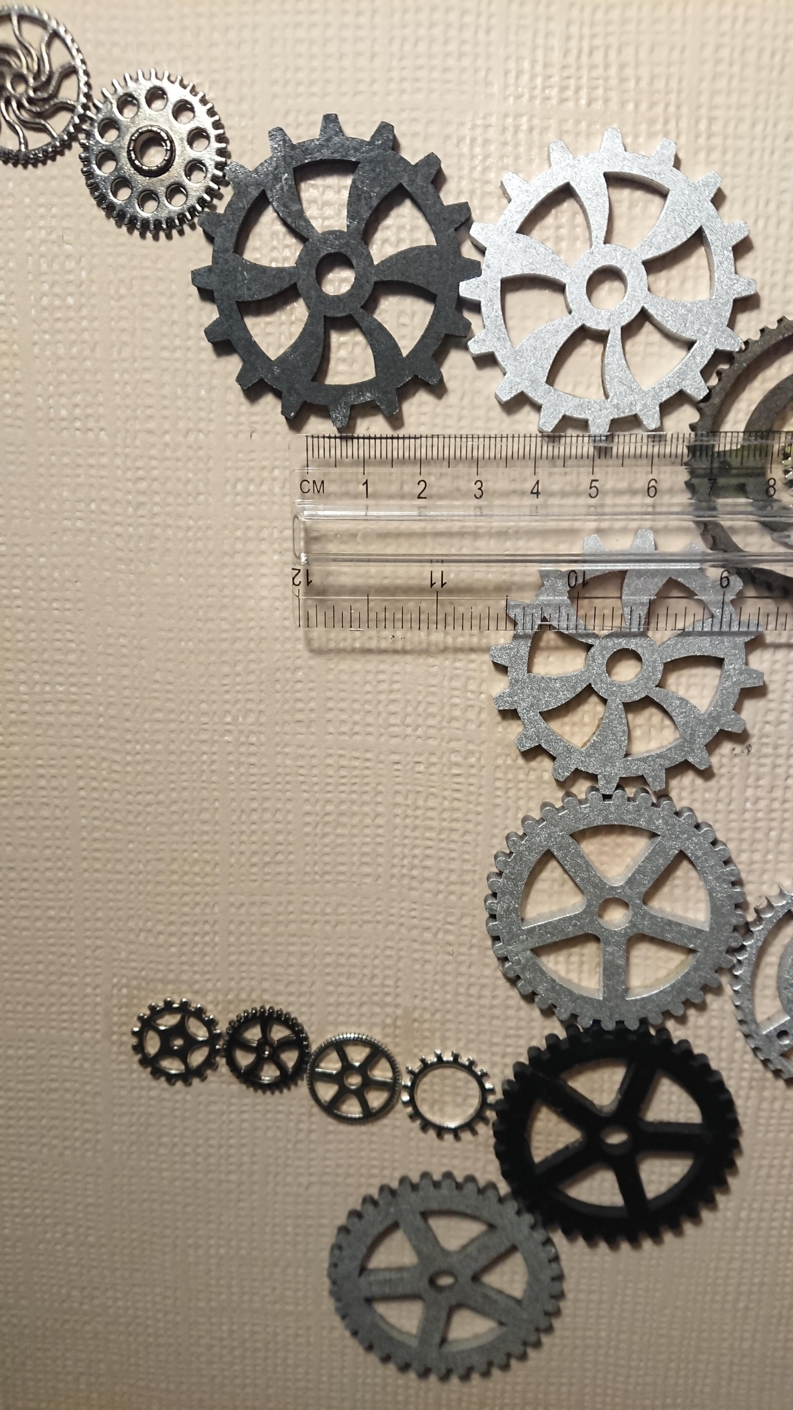x10 50mm (5cm) MDF Steampunk Cogs/Gears Wooden Decoration Card Making ...
