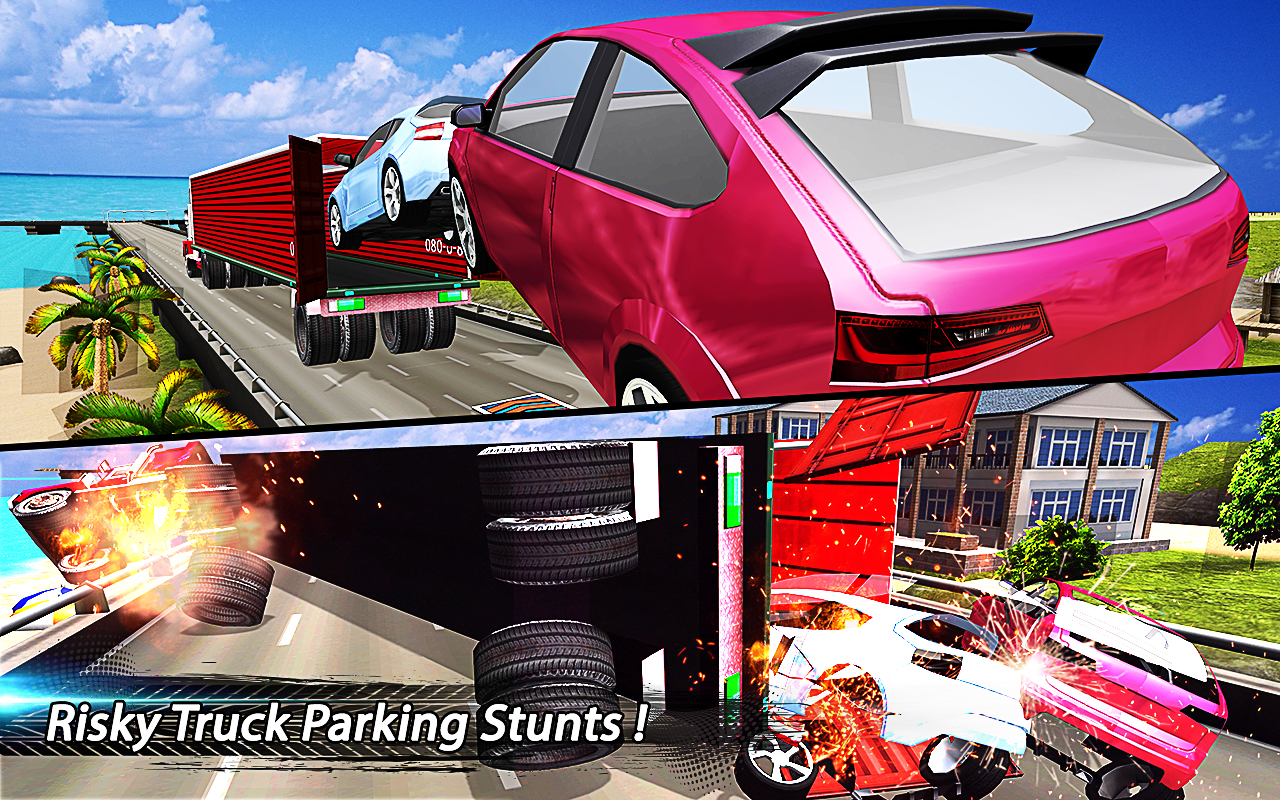 Mega Ramp Truck Trailer Open Doors Car Racing Stunt Game-Amazonアプリストアのアプリ