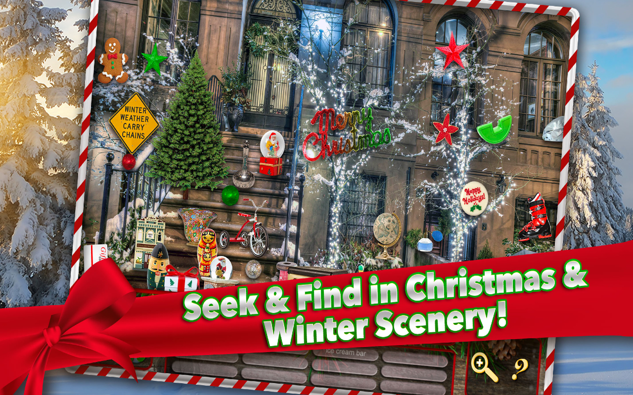 Hidden Objects White Christmas Winter Holiday - Object Time Puzzle Seek ...