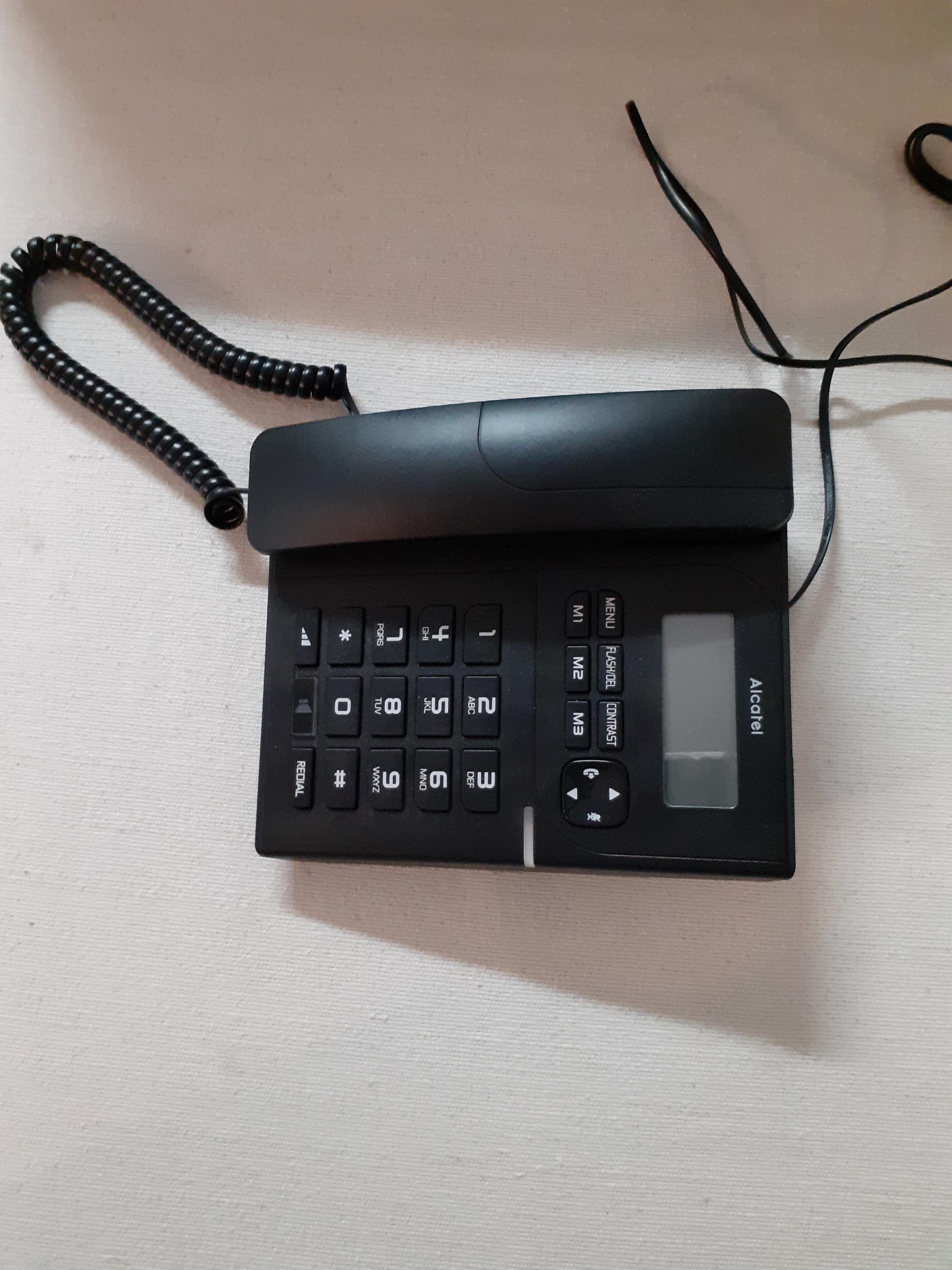 Alcatel New T-58 Black Corded Landline Phone with Caller id and Speaker ...