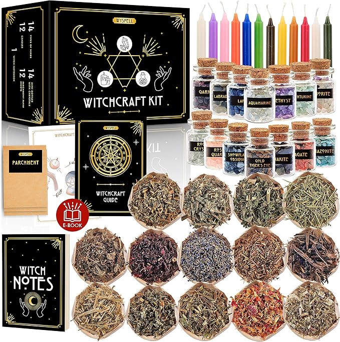Amazon.com: Witchcraft Supplies Kit for Witch Altar 54PCS - Spell ...