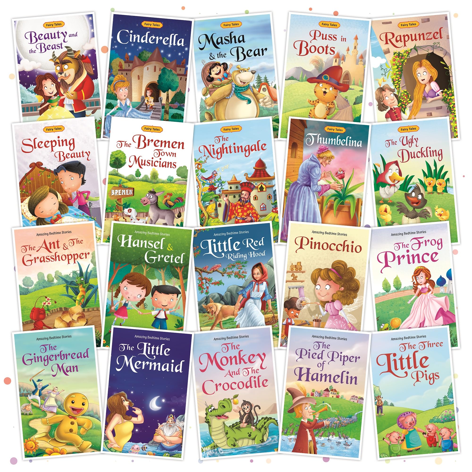 Amazon.com: Set of 20 Fairy Tales & Bedtime Story Books | English Short ...