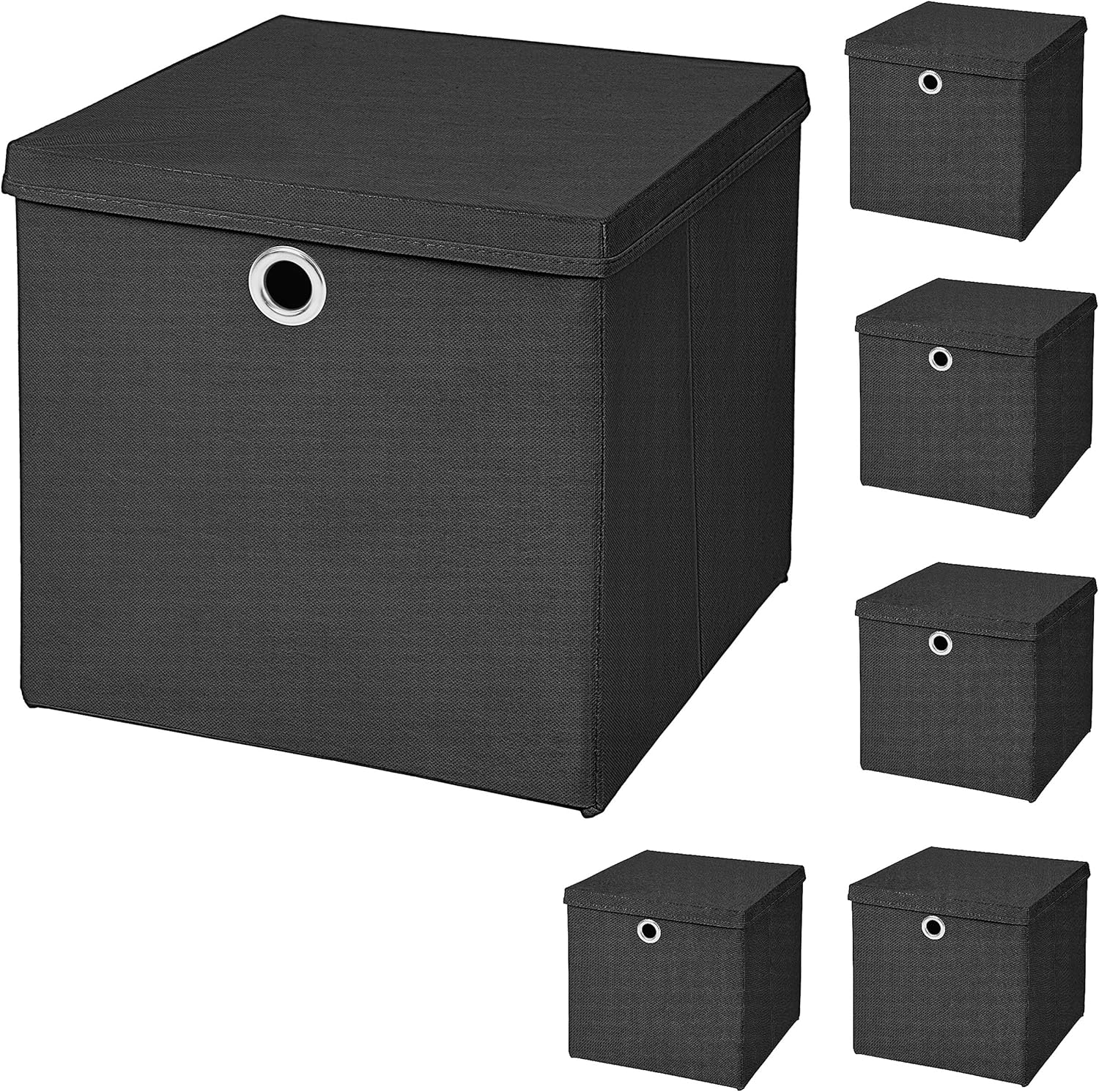 CM3 6 St ck Schwarz Faltbox 32 X 32 X 32 Cm Aufbewahrungsbox Faltbar