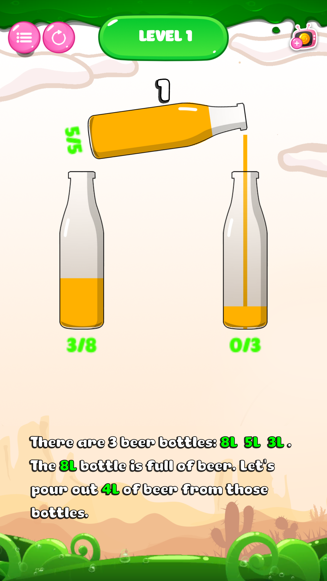 Pouring beer puzzle - App on Amazon Appstore
