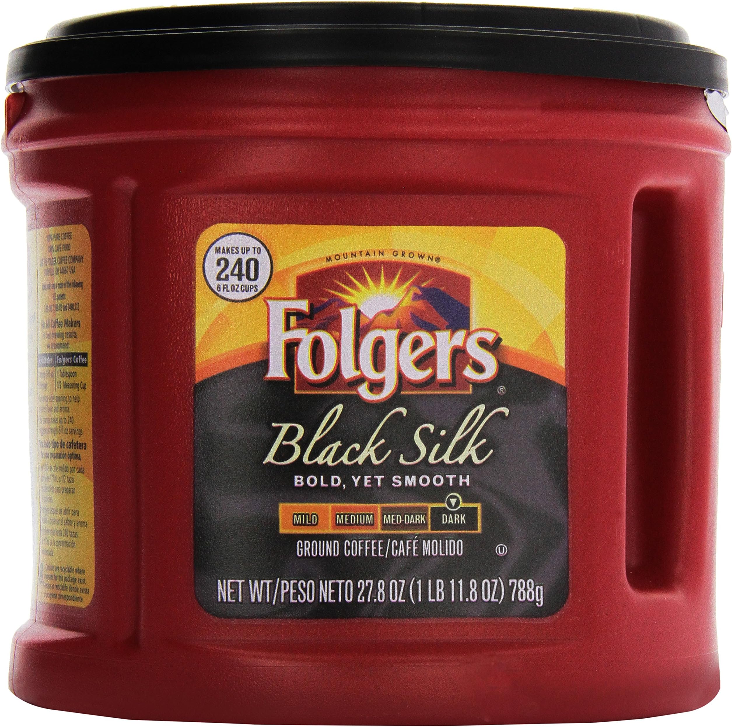 Amazon.com : Folgers dark roast Ground Black Silk Coffee (37 oz.) pack ...