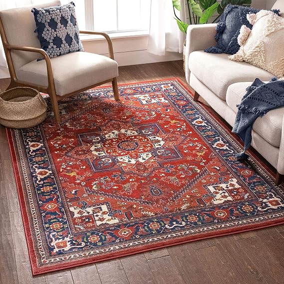Amazon.com: Well Woven Jada Red Traditional Medallion Area Rug (5'3" x ...