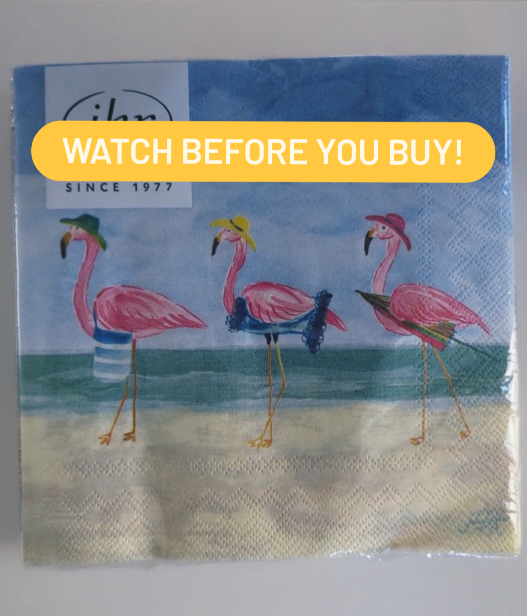 Watch Cute Flamingo Napkins! ﹙10x10'' - 20 Included﹚ on Amazon Live