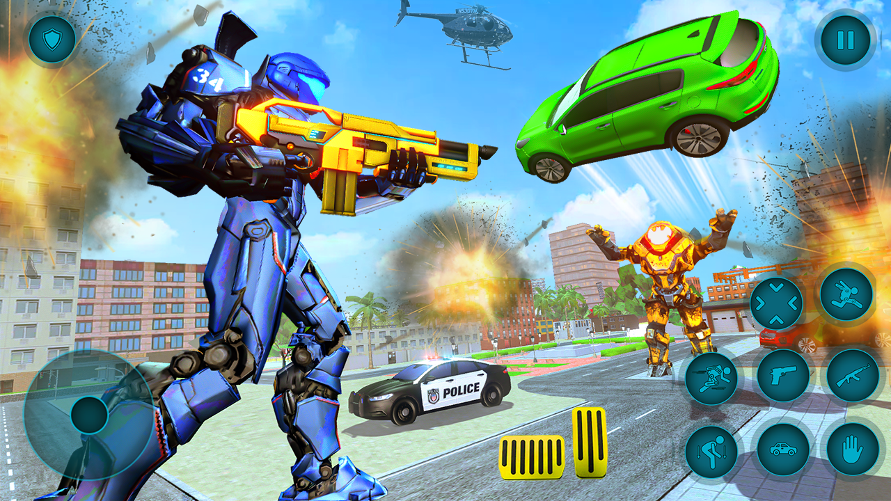 Robot Car Transformation City Battle Game: Real Robot Multiplayer War ...